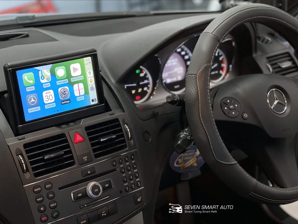 Mercedes C W204 07-14 Flip Display Wireless CarPlay & Android Auto ...